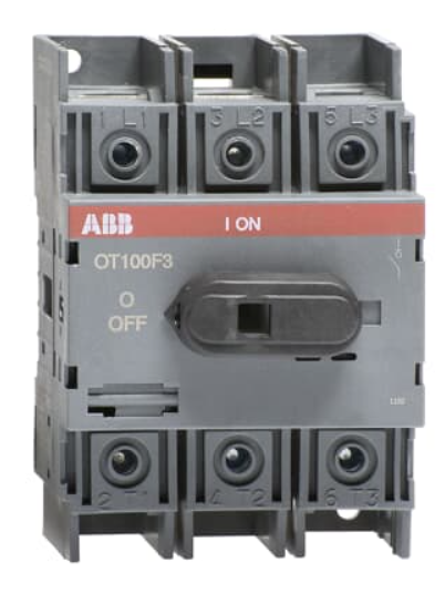 ABB OT100F3 Rozłącznik izolacyjny 100A, 3-biegunowy, bez wałka i rączki KOD 1SCA105004R1001