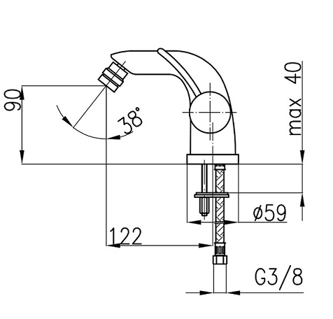 KFA MALACHIT Bateria bidetowa stojąca chrom kod 4407-011-00